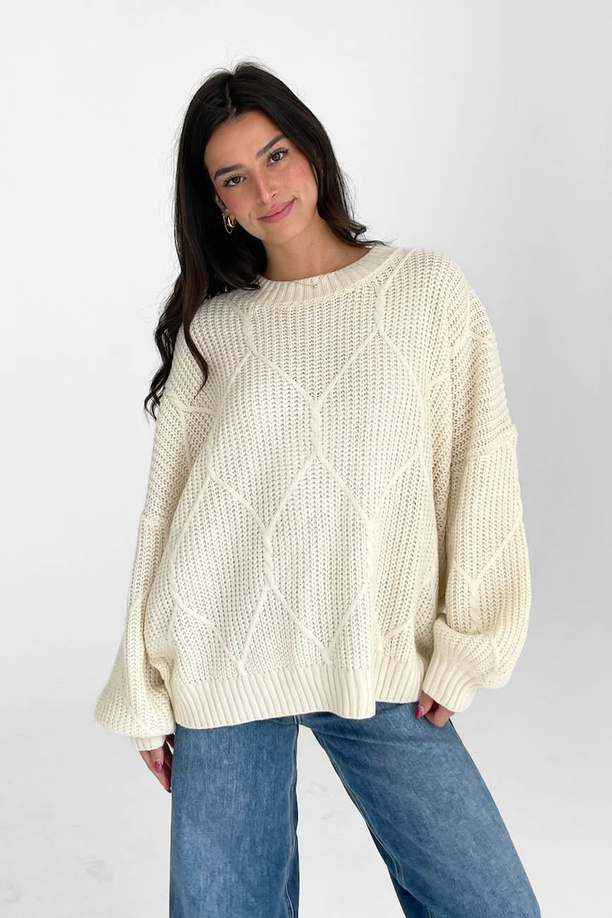 Logan Oversized Sweater In Cream