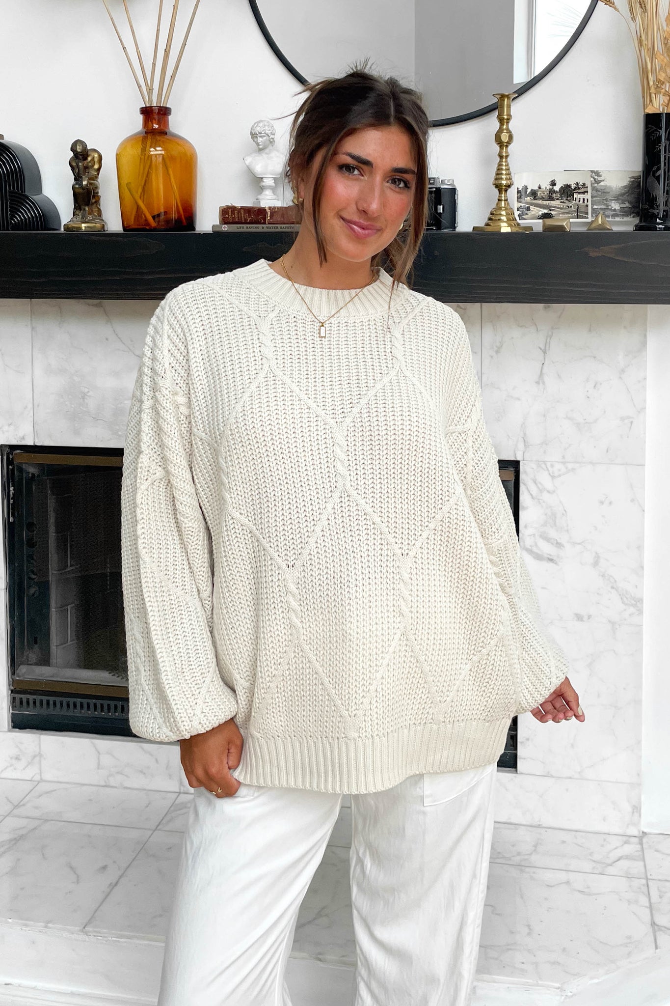Logan Oversized Sweater in Cream – Grey Bandit